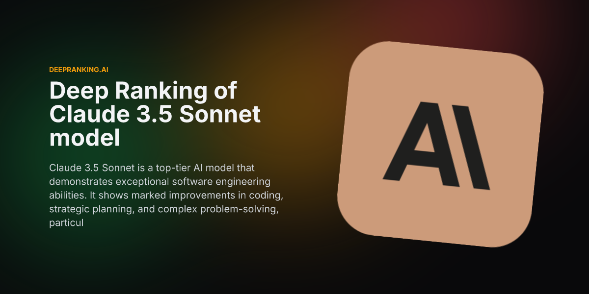 LLM Model: Claude 3.5 Sonnet by Anthropic | Deepranking.ai