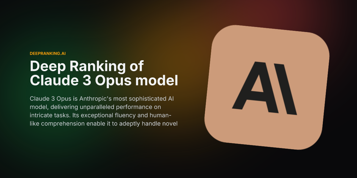 LLM Model: Claude 3 Opus by Anthropic | Deepranking.ai