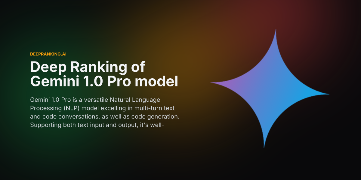 LLM Model: Gemini 1.0 Pro by Google | Deepranking.ai