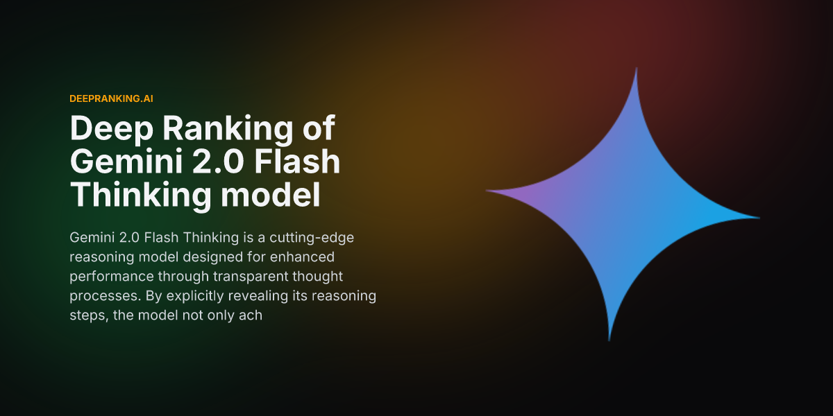 LLM Model: Gemini 2.0 Flash Thinking by Google | Deepranking.ai