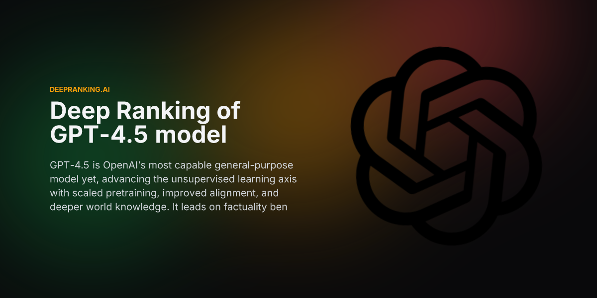 LLM Model: GPT-4.5 by OpenAI | Deepranking.ai