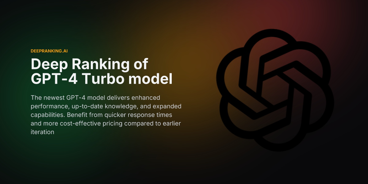 LLM Model: GPT-4 Turbo by OpenAI | Deepranking.ai