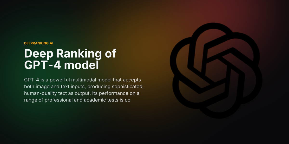LLM Model: GPT-4 by OpenAI | Deepranking.ai