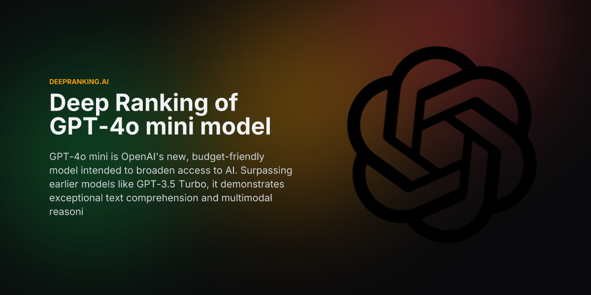 LLM Model: GPT-4o mini by OpenAI | Deepranking.ai