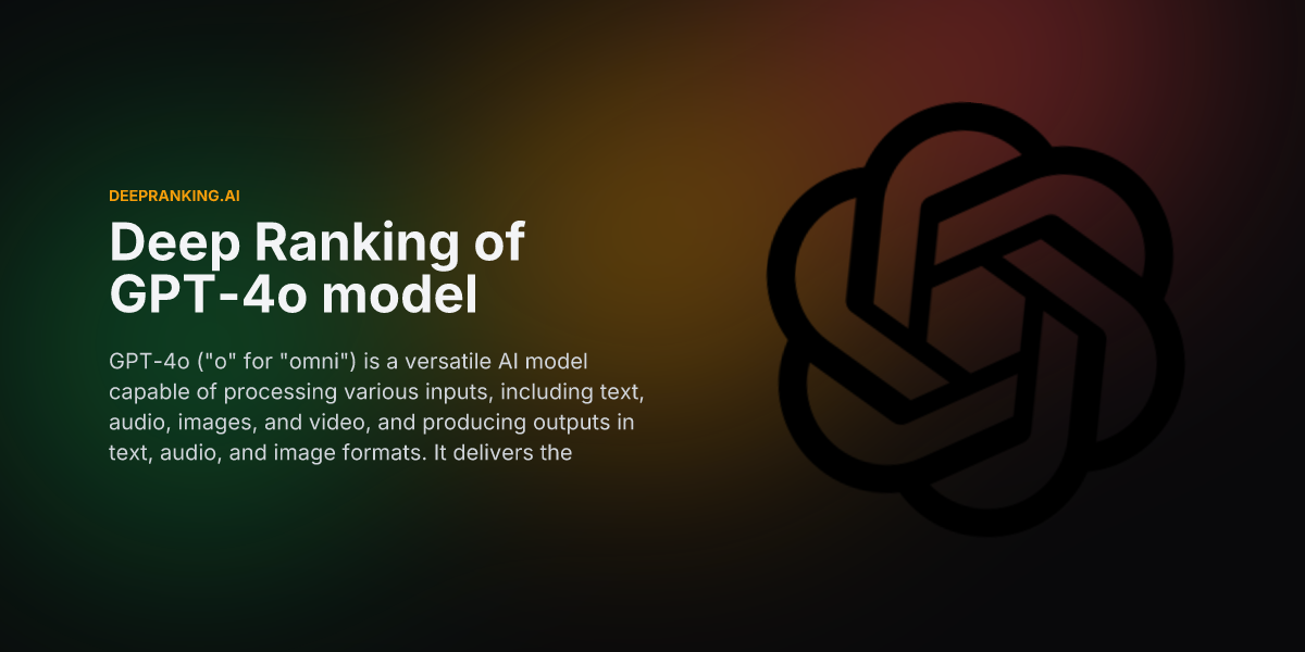 LLM Model: GPT-4o by OpenAI | Deepranking.ai