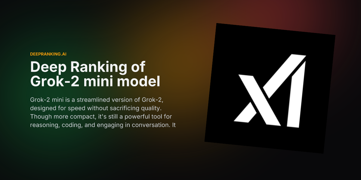LLM Model: Grok-2 mini by xAI | Deepranking.ai