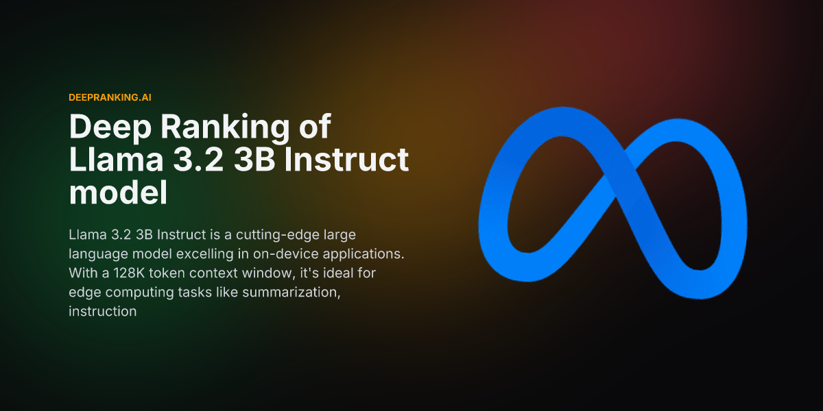 LLM Model: Llama 3.2 3B Instruct by Meta Llama | Deepranking.ai