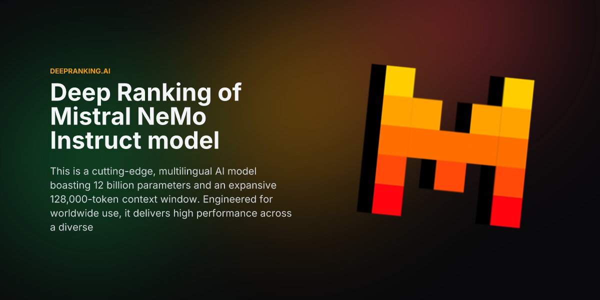 LLM Model: Mistral NeMo Instruct by Mistral AI | Deepranking.ai