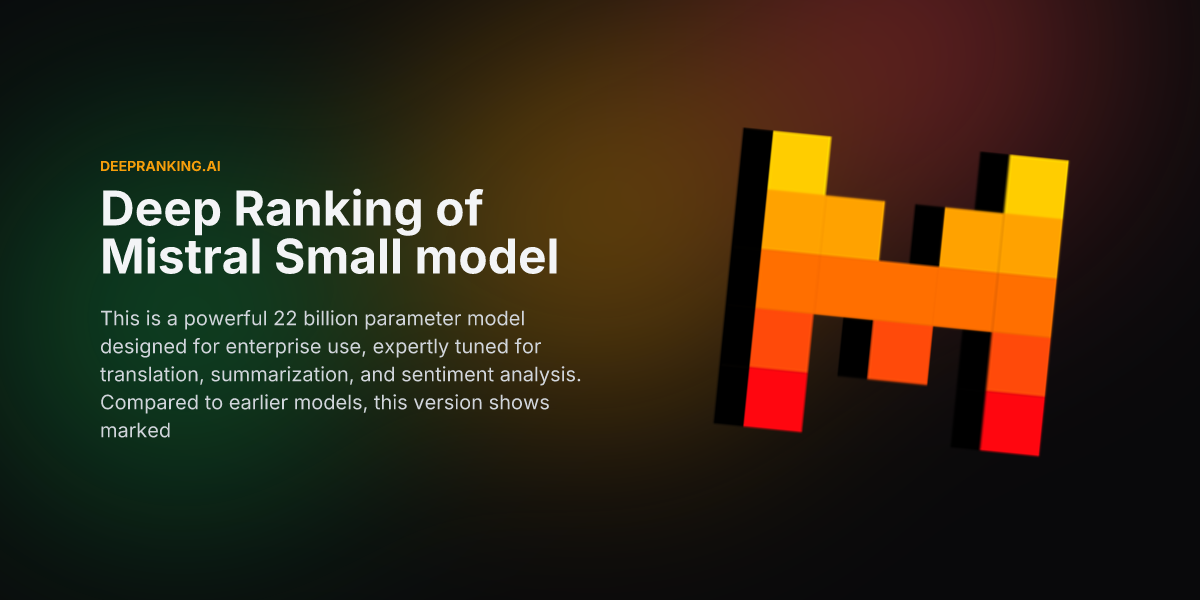 LLM Model: Mistral Small by Mistral AI | Deepranking.ai
