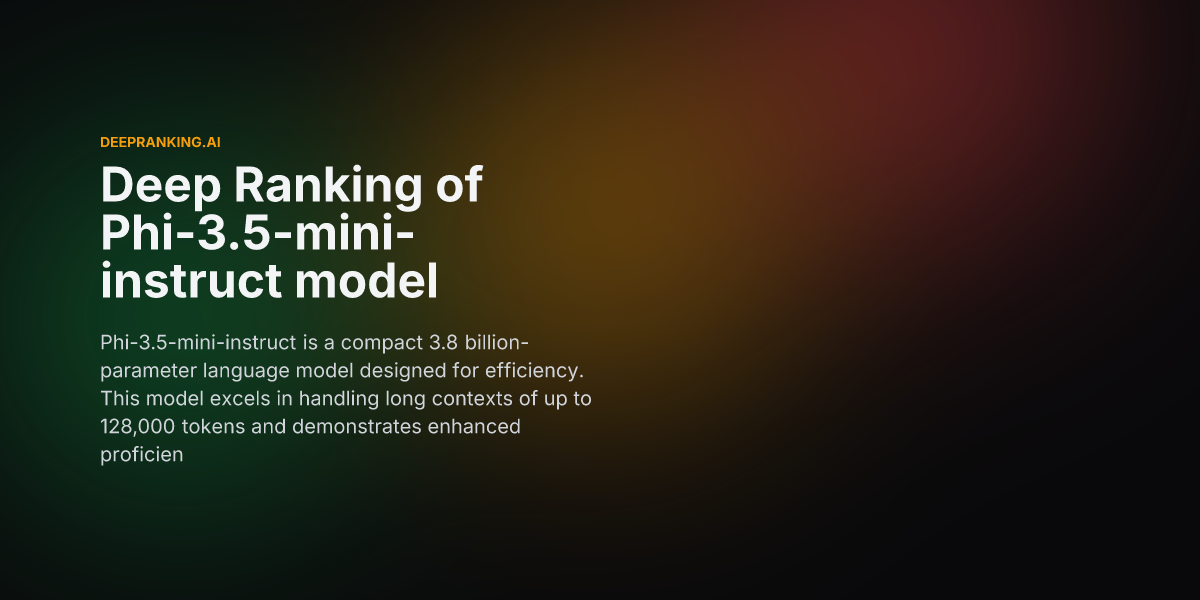 LLM Model: Phi-3.5-mini-instruct | Deepranking.ai