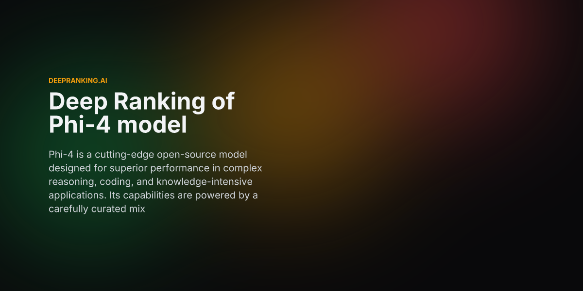 LLM Model: Phi-4 | Deepranking.ai