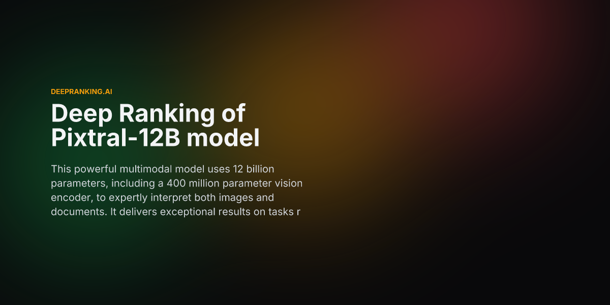 LLM Model: Pixtral-12B | Deepranking.ai
